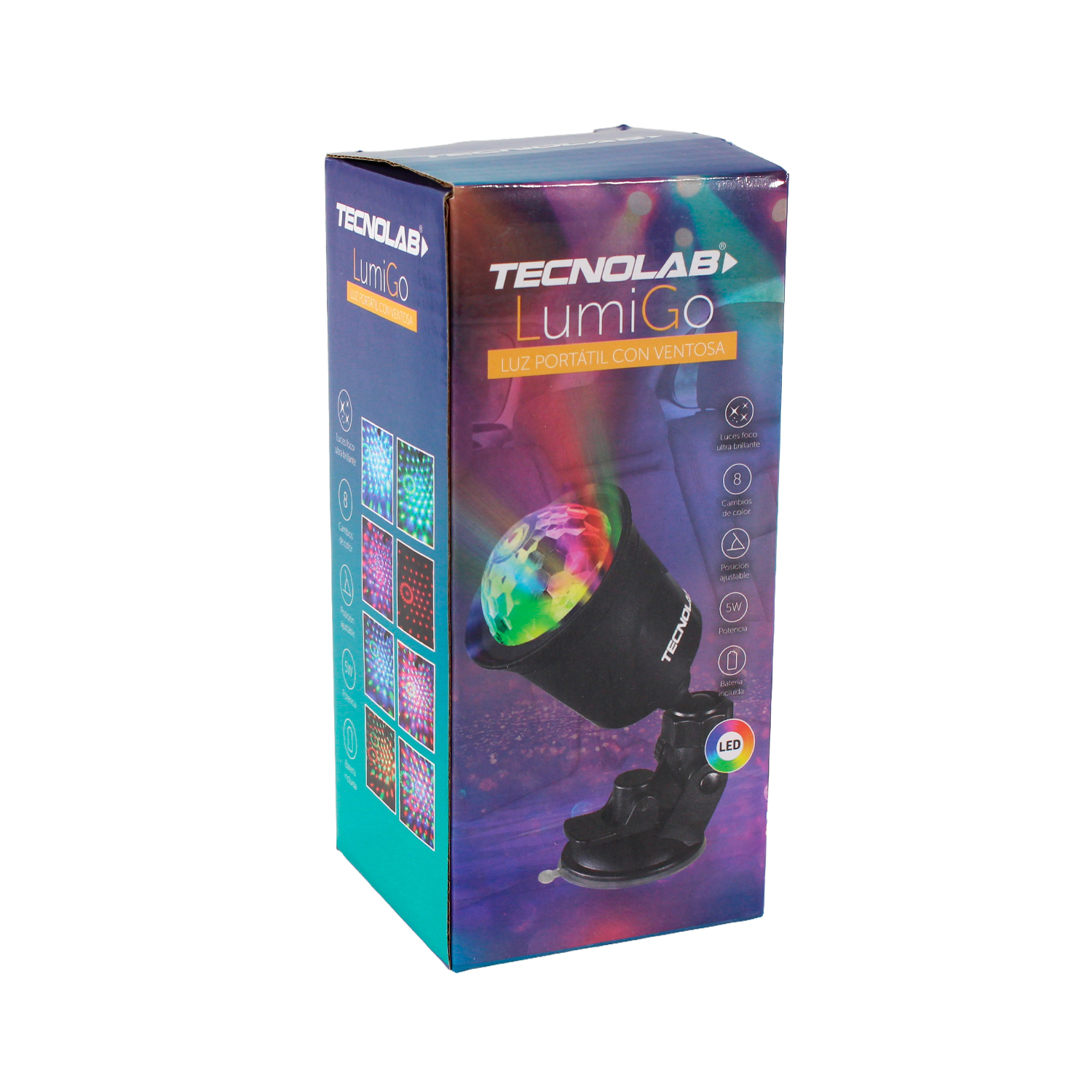 LUZ GIRATORIA RGB CON SENSOR DE MUSICA BATERIA DE 800 mAh USB TIPO C ...