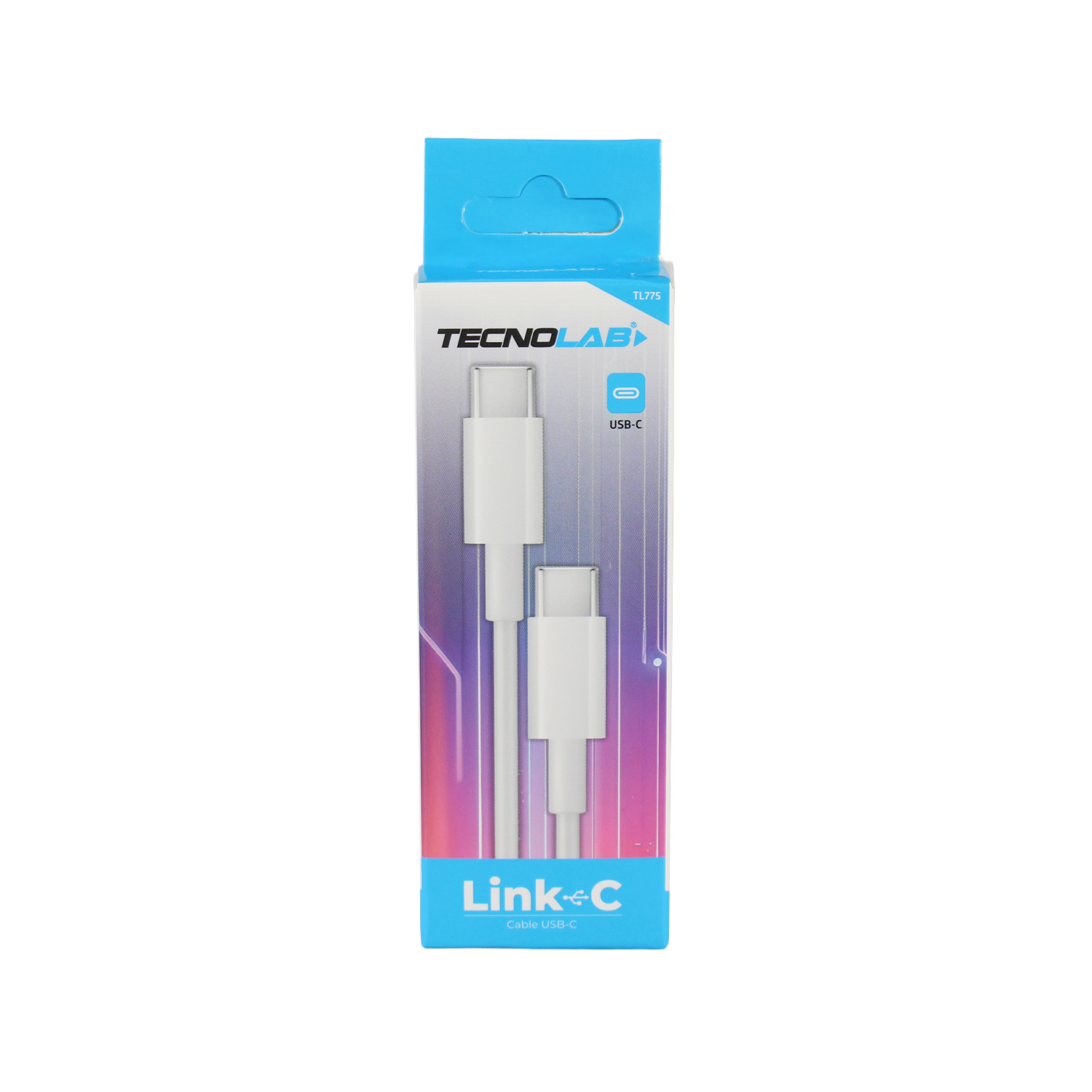 CABLE TECNOLAB 20W TIPO C A C. 1 METRO. WHITE - Pacific Color