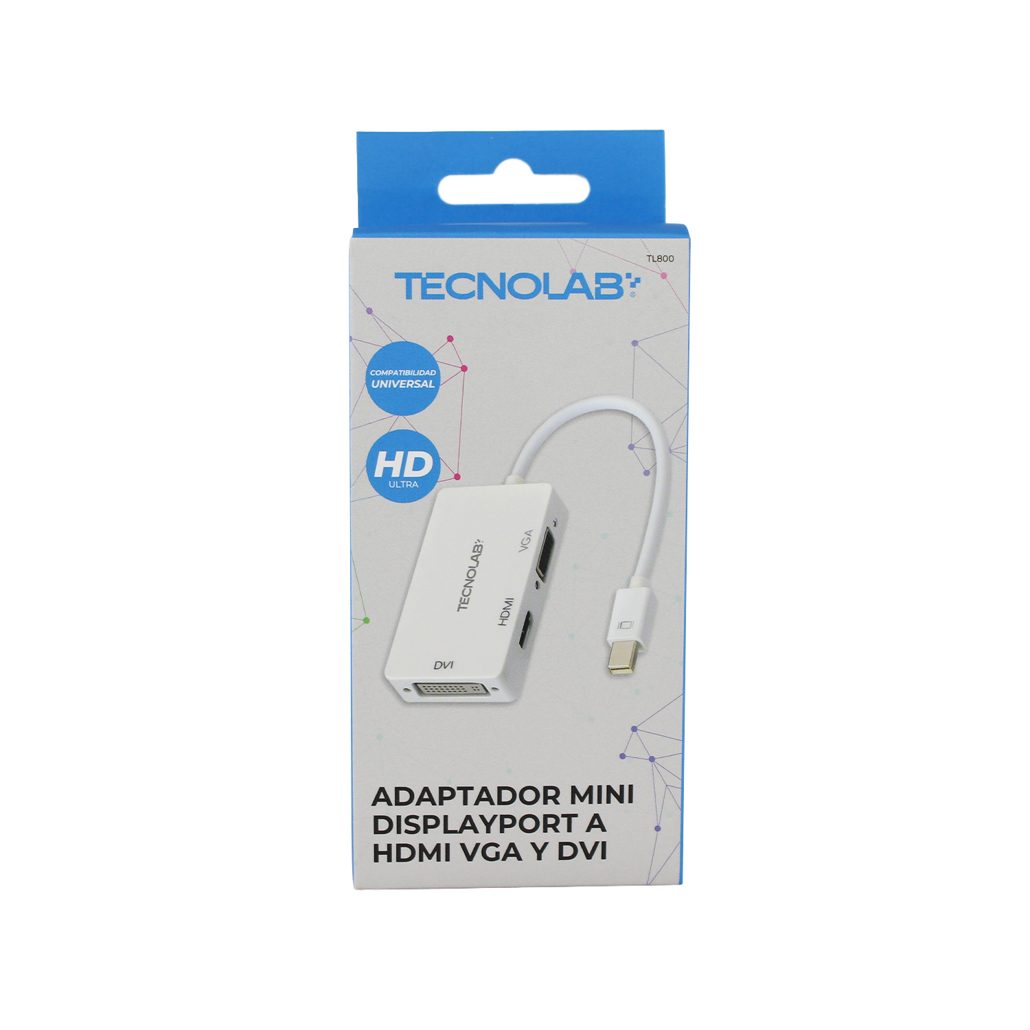 ADAPTADOR TECNOLAB MINI DISPLAYPORT A HDMI, VGA Y DVI. COMPATIBILIDAD ...